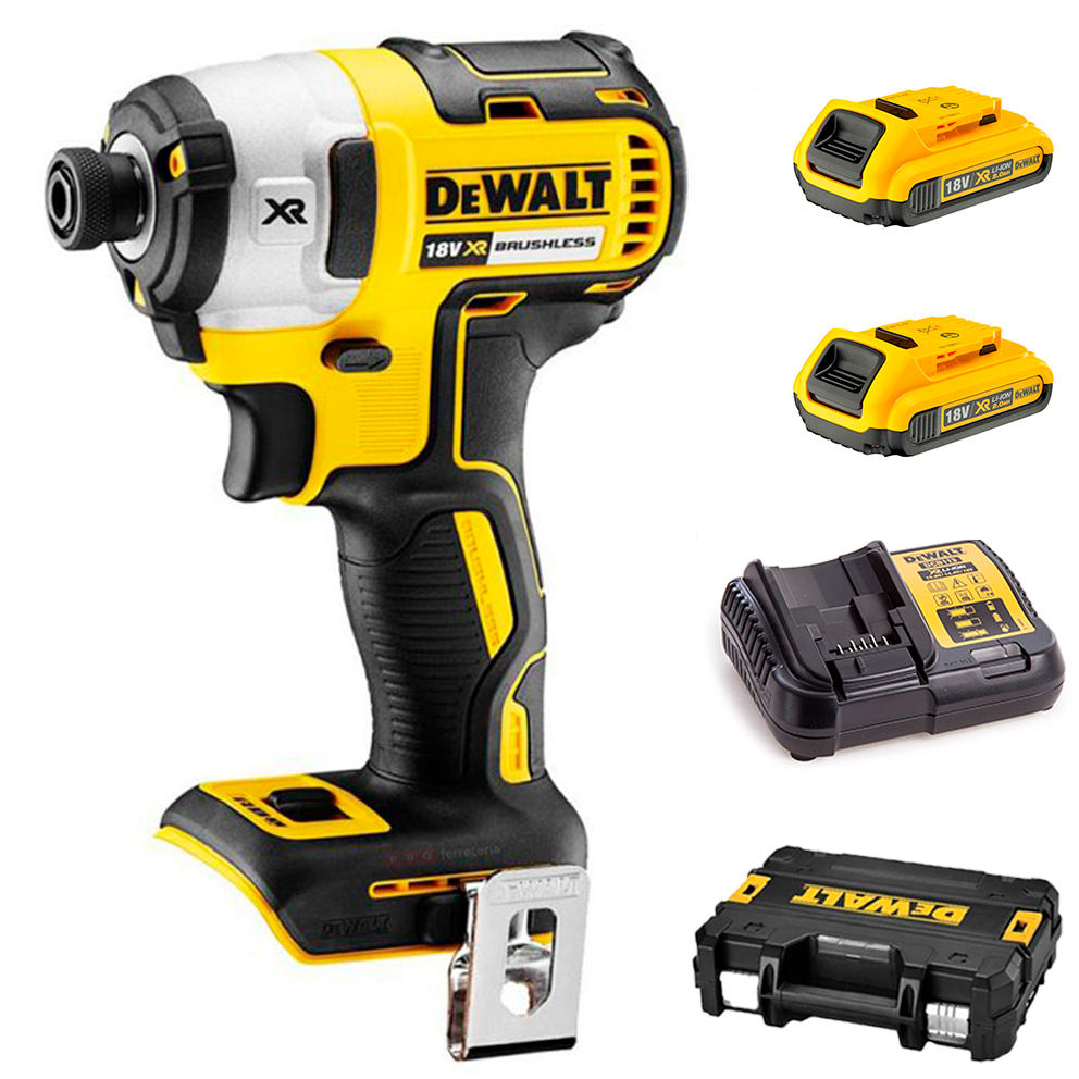 Atornillador de impacto a batería Dewalt DCF887D2, sin escobillas,dos batería de 2Ah