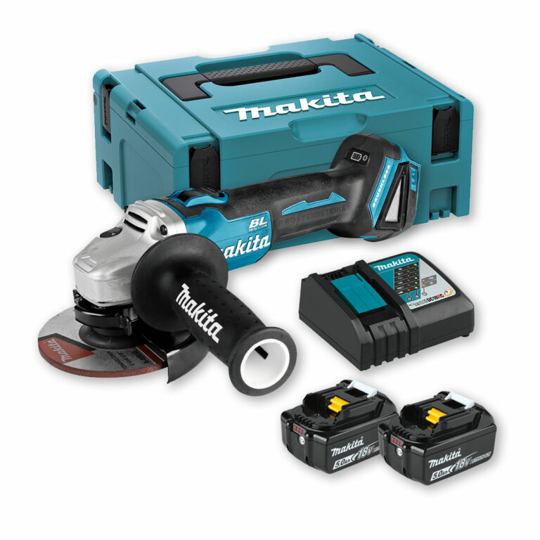 Makita DGA504 amoladora angular a batería 18V 125mm 2 x 5ah baterías ...